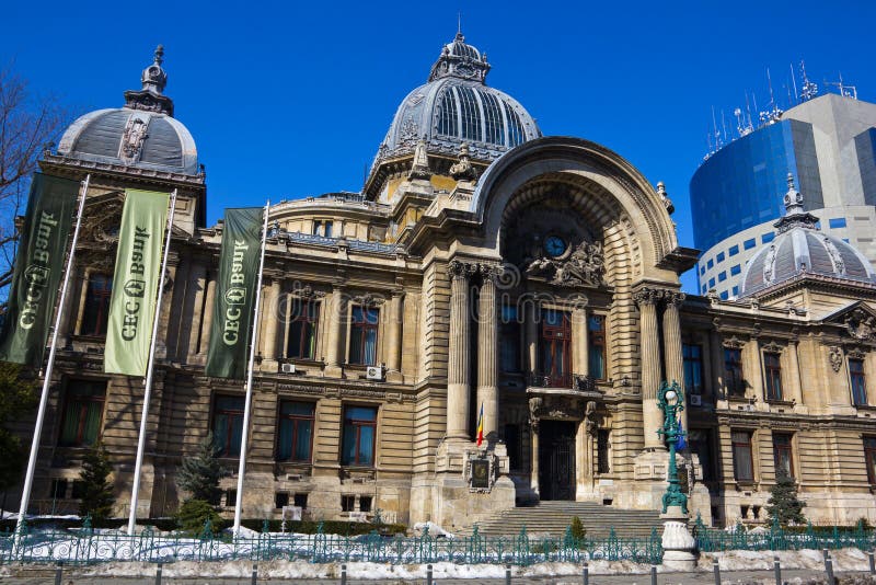 Bucharest Architecture - CEC Bank Building Editorial Photo - Image of ...