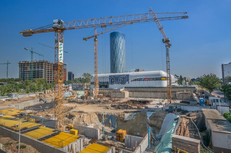 Bucharest, August, 19, 2014 - Construction Site Near Skytower B ...