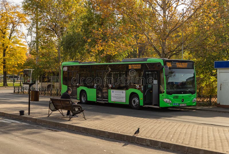 Bucharest Bus in the Fall editorial stock photo. Image of bucharest ...