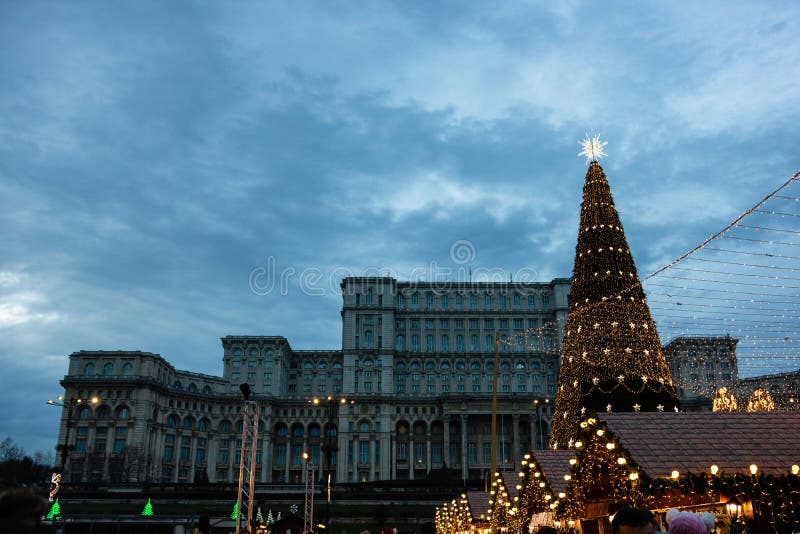 Bucharest Christmas Market - Detail of Christmas Tree Stock Image ...