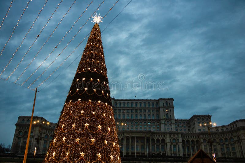 Bucharest Christmas Market - Detail of Christmas Tree Stock Image ...