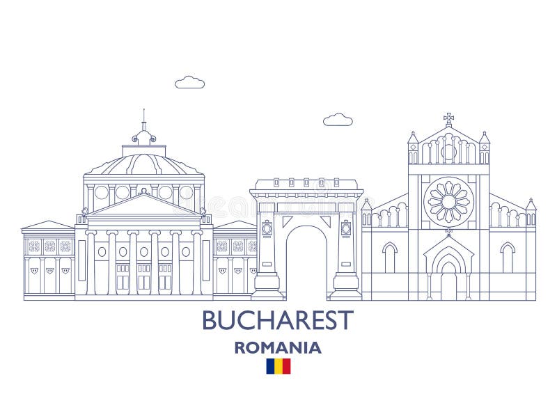 Bucharest City Skyline, Romania Stock Vector - Illustration of noted ...