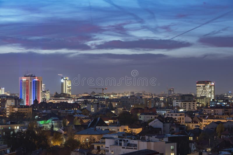 Bucharest cityscape editorial stock photo. Image of metropolis - 63545028