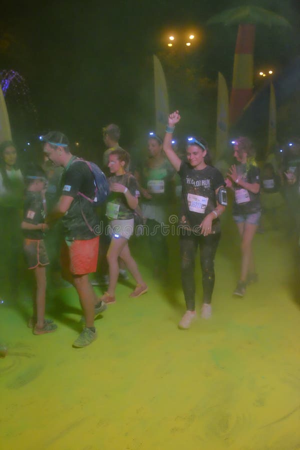 Bucharest Color Run Night editorial image. Image of athlete - 77056850