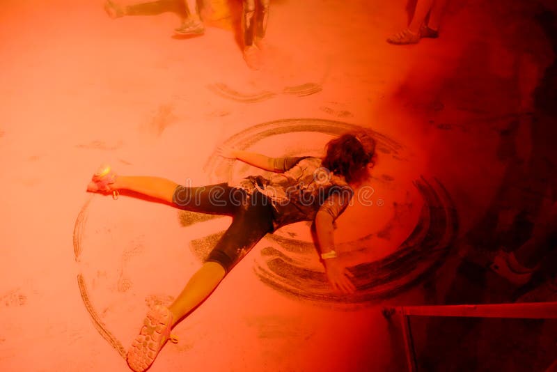 Bucharest Color Run Night editorial stock photo. Image of blur - 77057078