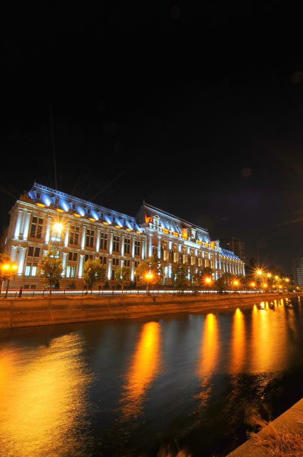 Bucharest by Night - Palace of Justice Stock Photo - Image of lights ...