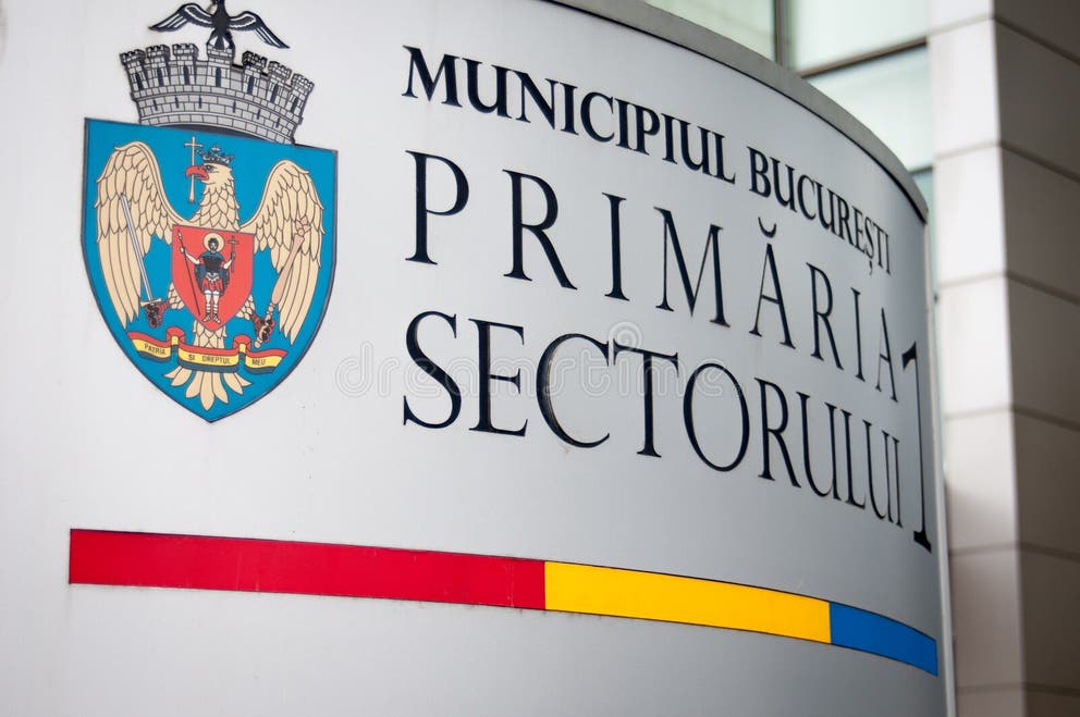 Bucharest District 1 Hall Sign Editorial Image - Image of touristic ...