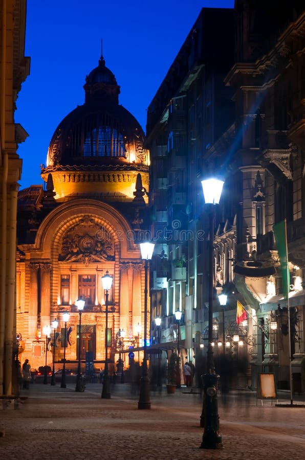 Bucharest by Night - the Historic Centre Stock Image - Image of capital ...