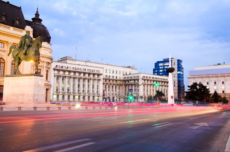 Bucharest by Night - Revolution Square Stock Image - Image of rebirth ...