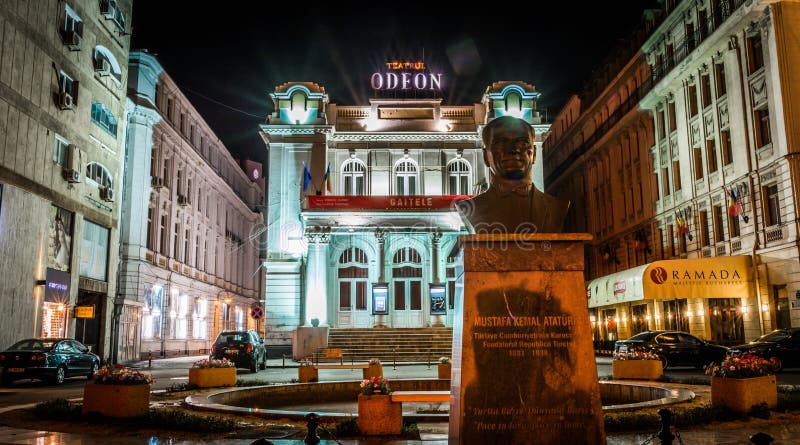 Bucharest at Night editorial photography. Image of scene - 42152597