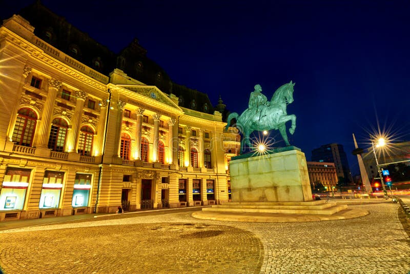 Bucharest at Night editorial photo. Image of square, victoriei - 43809126