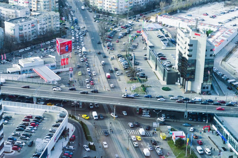 Bucharest - North Aerial View Editorial Stock Image - Image of downtown ...