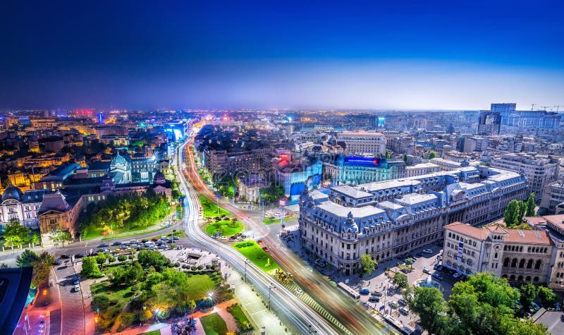 Bucharest panorama stock photo. Image of buildings, square - 106204268