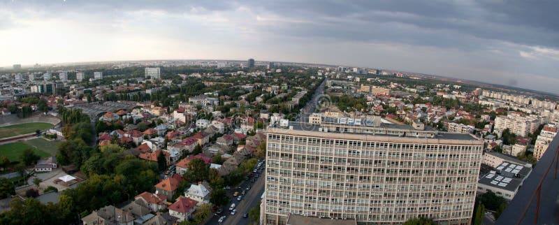 Bucharest Panoramic Sunset View Stock Photo - Image of green, building ...