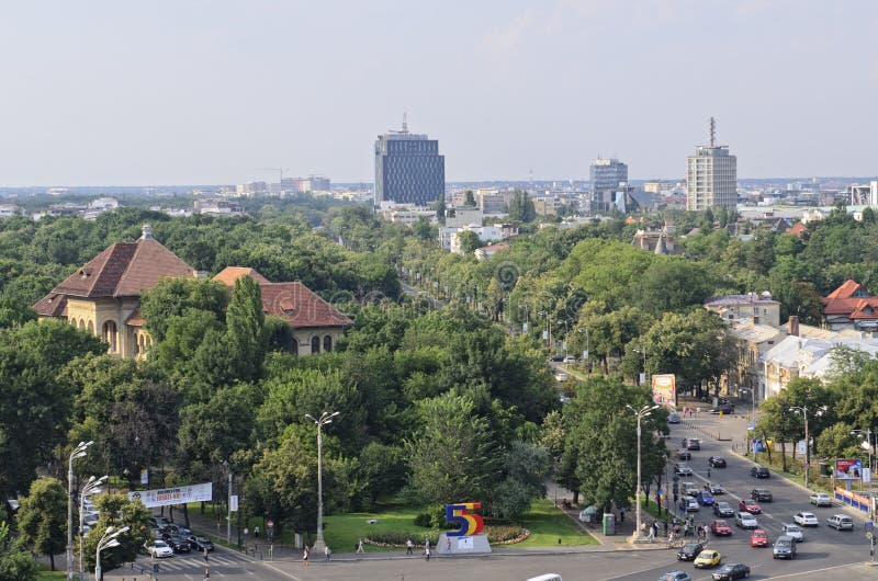 Bucharest panoramic view editorial photography. Image of landmark ...