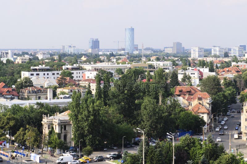 Bucharest panoramic view editorial photography. Image of landmark ...
