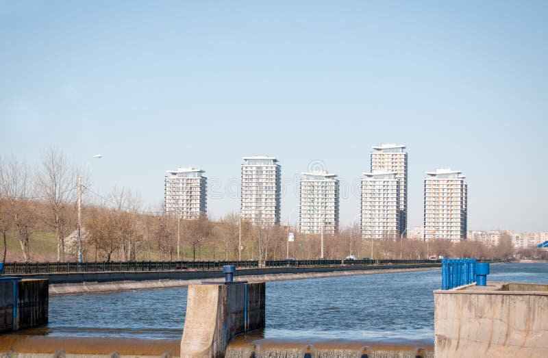 Bucharest river scenery stock image. Image of crowded - 52739483