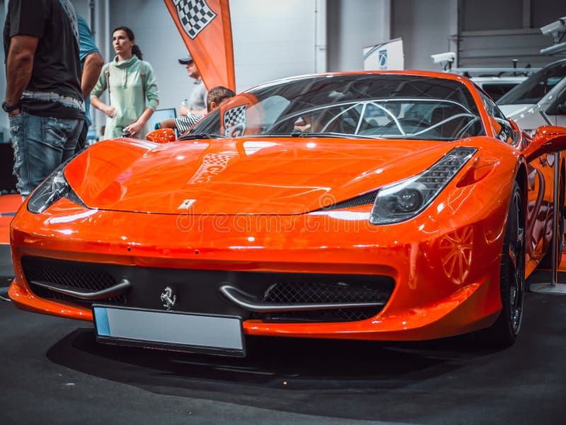 Front View with Ferrari 458 Sport Car Editorial Image - Image of model ...