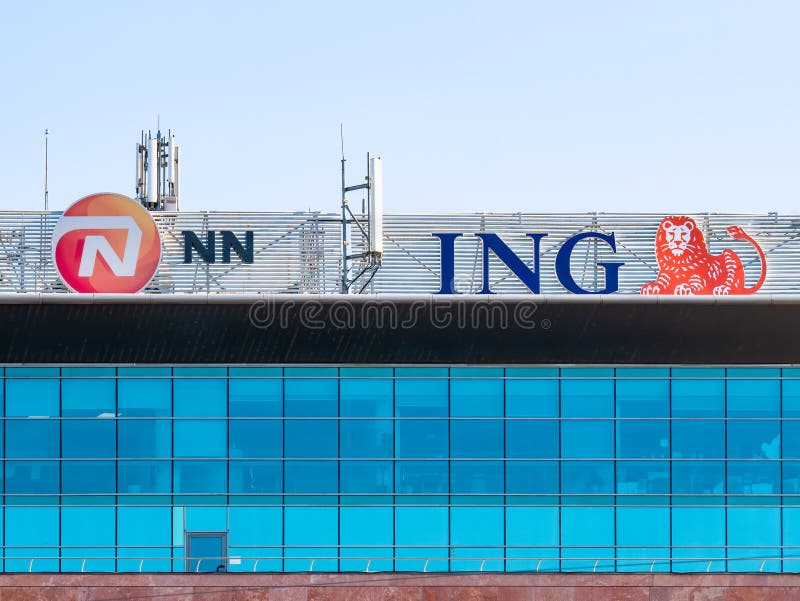 ING Bank Headquarters in Bucharest. ING Bank Logo on the Office ...