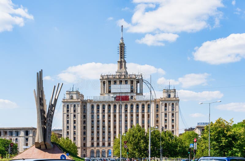The House of the Free Press Building in Bucharest. Soviet Brutalist ...