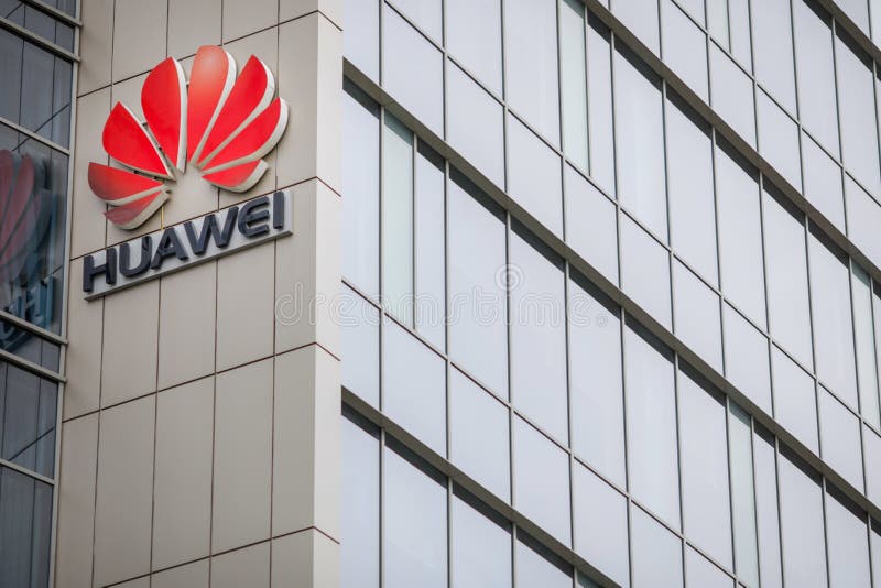 Huawei Logo on Their Headquarters Office Building in Bucharest ...