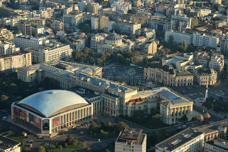 Bucharest, Romania, May 17, 2015: Aerial View of Ateneul Roman ...