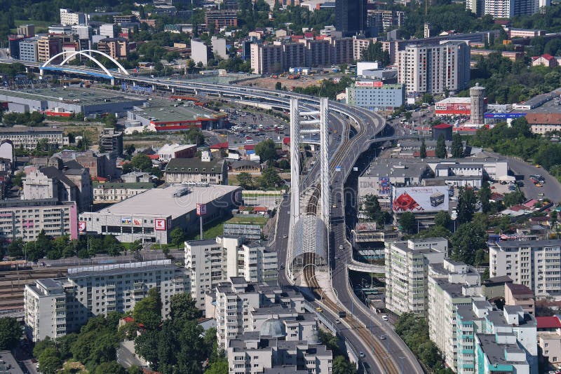 Bucharest, Romania, May 15, 2016: Aerial View of Basarab Overpass ...