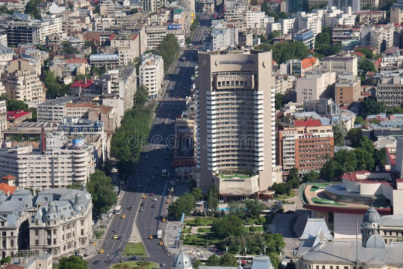 Bucharest, Romania, May 15, 2016: Aerial View of University Square in ...