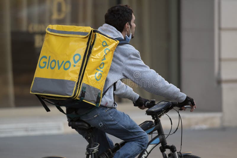 Glovo Courier for Food Delivery by Bike Editorial Stock Image - Image ...
