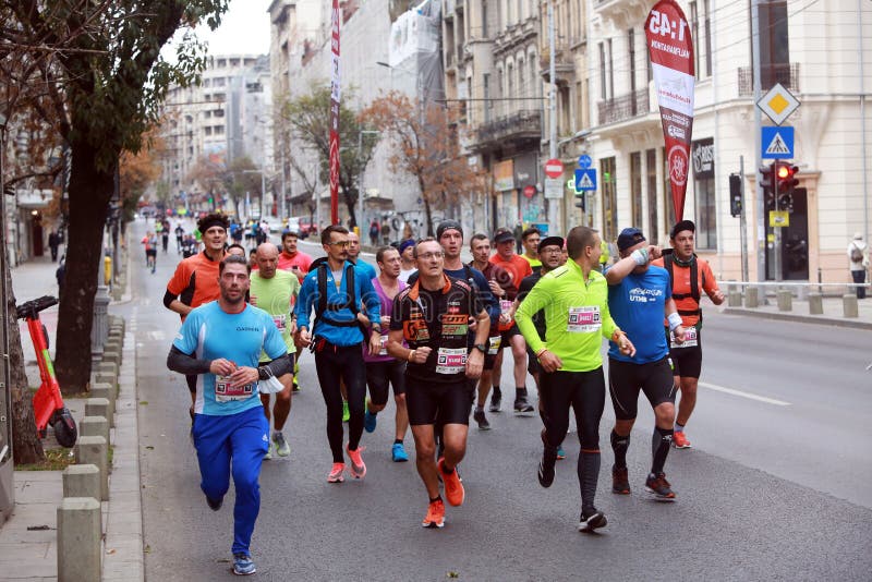 Bucharest Marathon editorial stock image. Image of leisure - 234102199