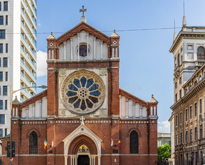 Bucharest, Romania - 2019. St. Joseph Catholic Cathedral or Catedrala ...
