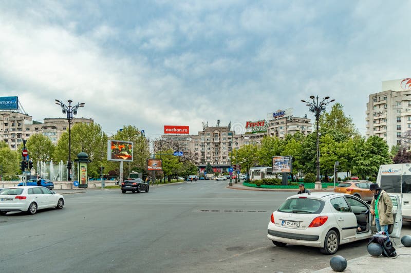Bucharest. Romania. the Unirii Square Editorial Stock Photo - Image of ...