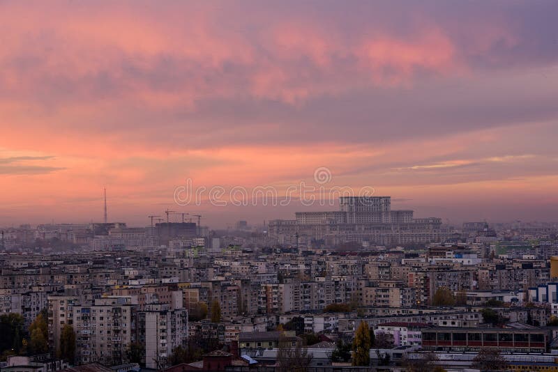 Bucharest skyline stock image. Image of bucharest, aerial - 63199775