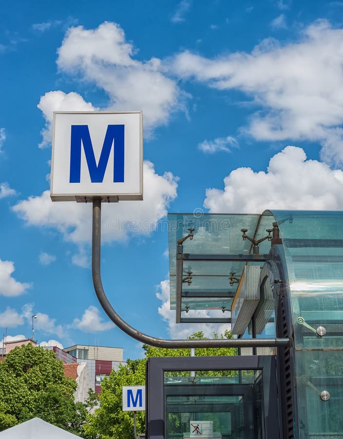 Bucharest subway sign stock photo. Image of metro, transportation ...