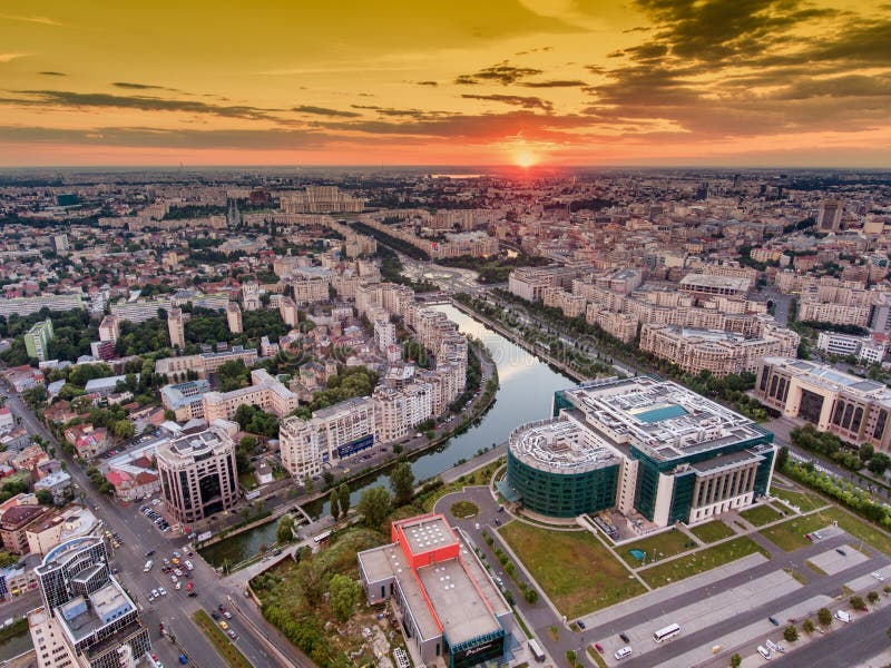 Bucharest sunset stock image. Image of capital, romania - 94728401