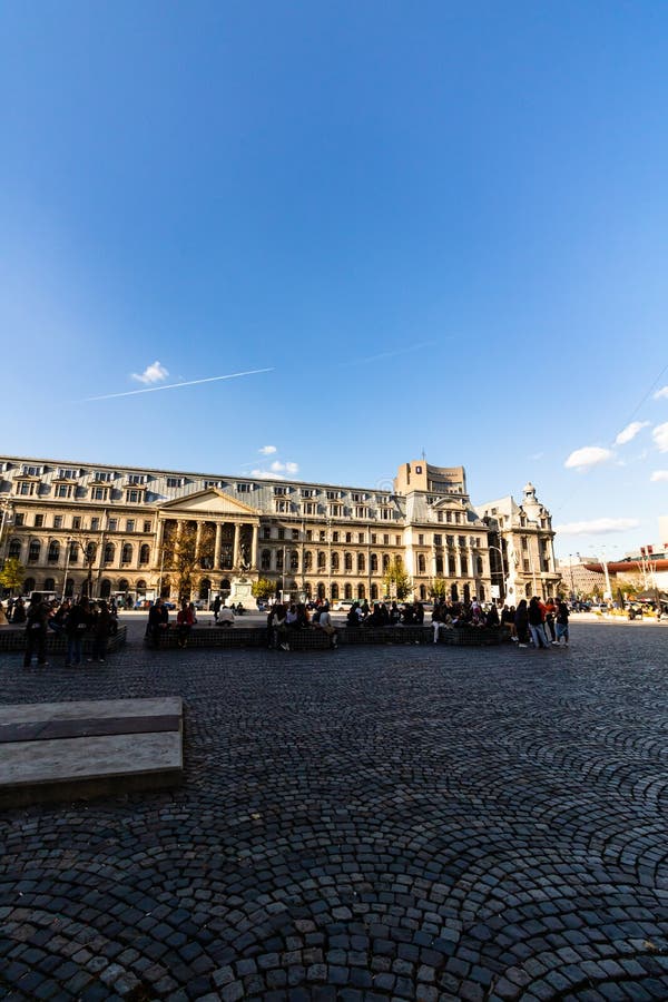 Bucharest University from the University Square in Bucharest, Romania ...