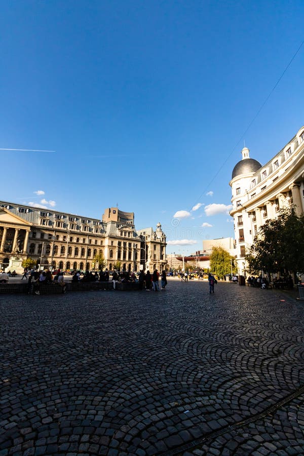 Bucharest University from the University Square in Bucharest, Romania ...