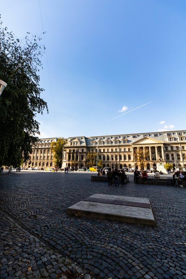 Bucharest University from the University Square in Bucharest, Romania ...