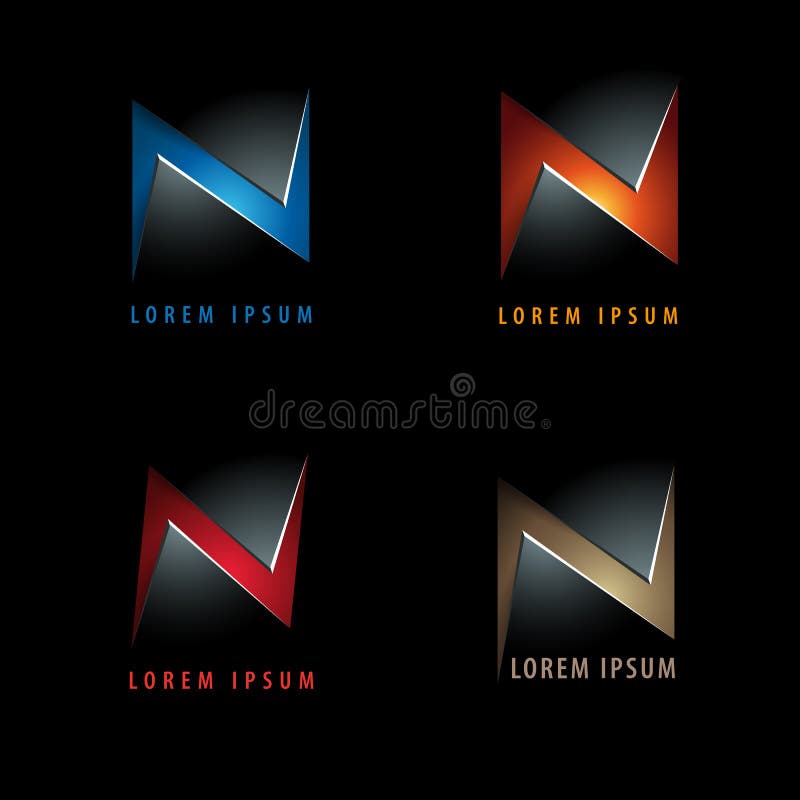 Buchstabe- Nlogo Im Negativ Vektor Abbildung - Illustration von ...