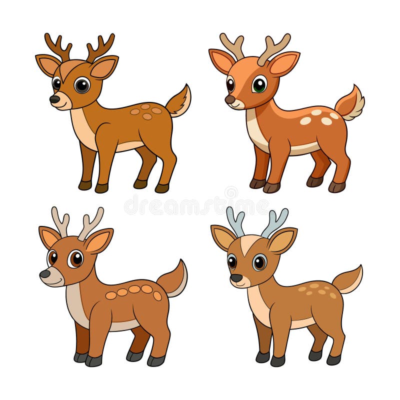 Buck Deer Coloring Animal Illustration Design Stock Vector ...