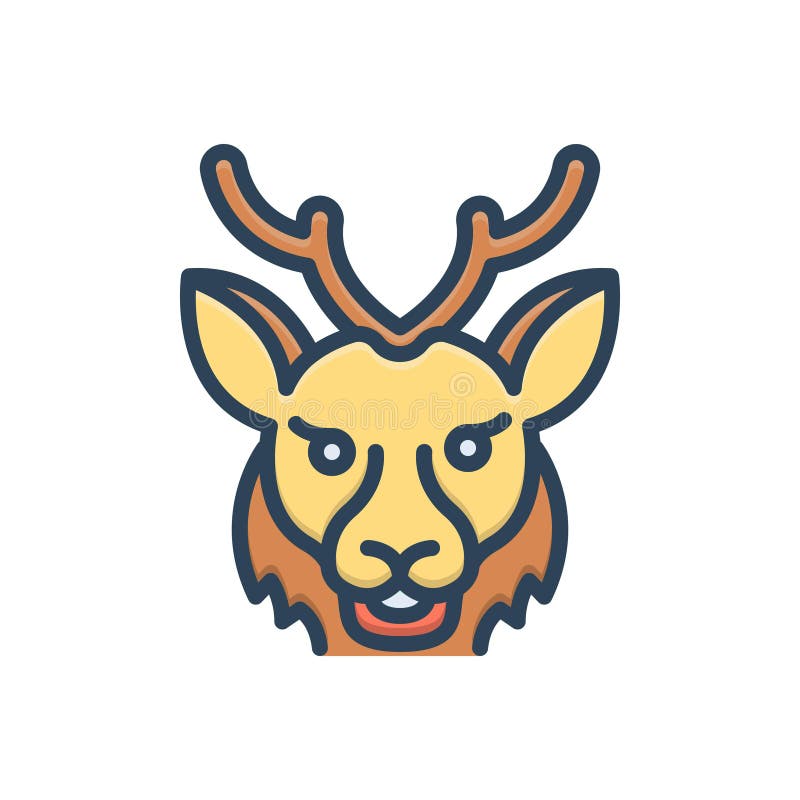 Color Illustration Icon for Buck, Deer and Anial Stock Illustration ...
