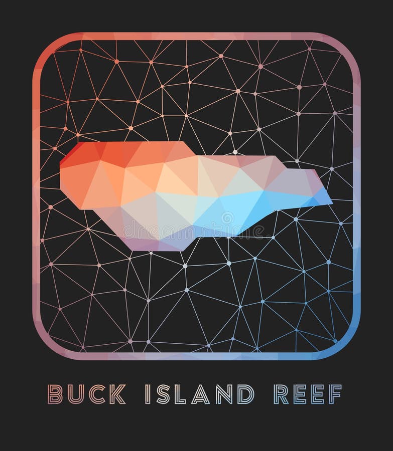 Buck Island Reef Map Design. Stock Vector - Illustration of poly ...