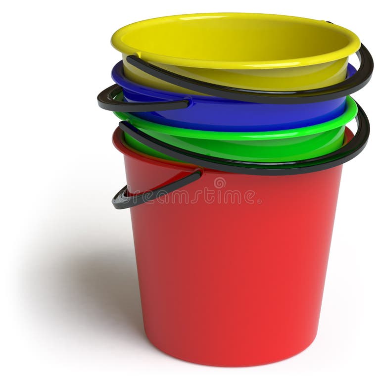 Red Plastic Bucket Blue Handle Stock Illustrations – 492 Red Plastic ...