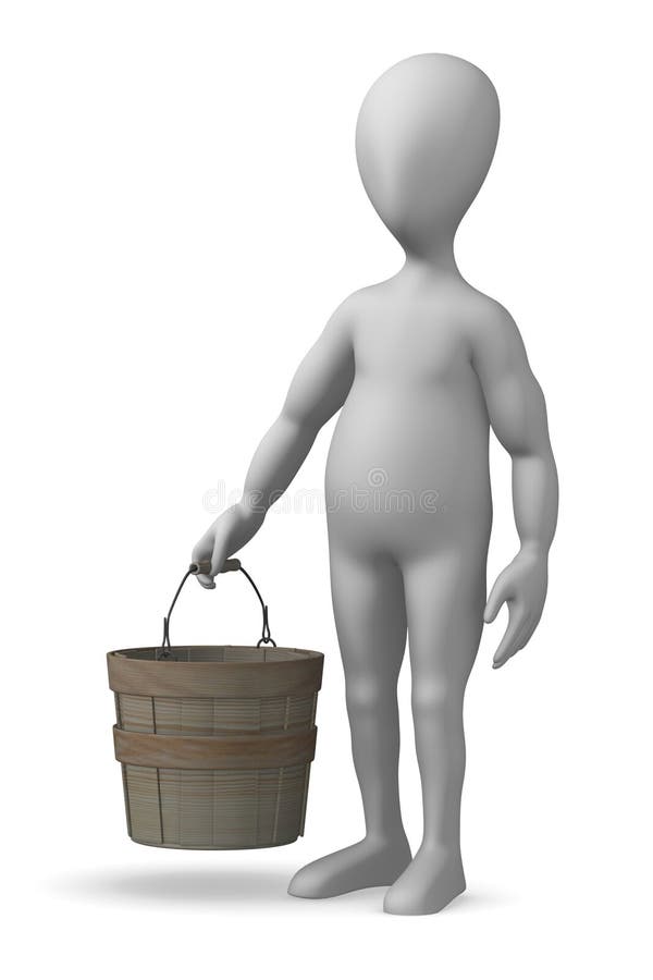 Bucket stock illustration. Illustration of wooden, human - 13421279