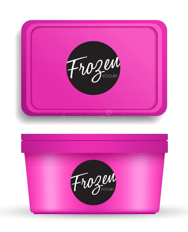Pink Plastic Bucket : Ice Cream or Yogurt Container : Vector ...