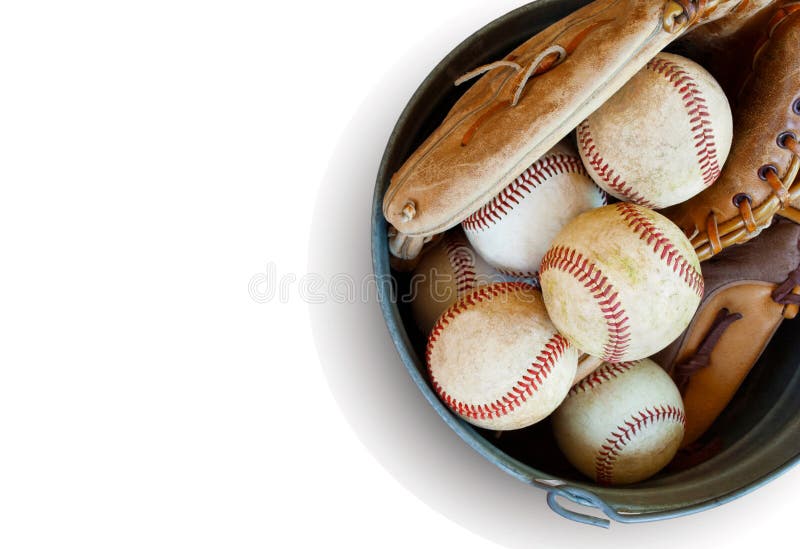 Bucket of Baseballs Ready for Spring Season. Stock Image - Image of ...