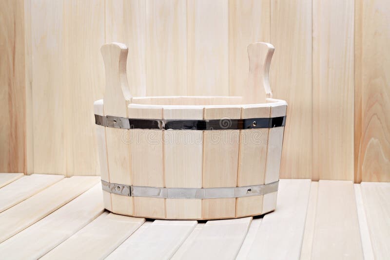 Bucket for a bath stock image. Image of closeup, sauna - 38870265