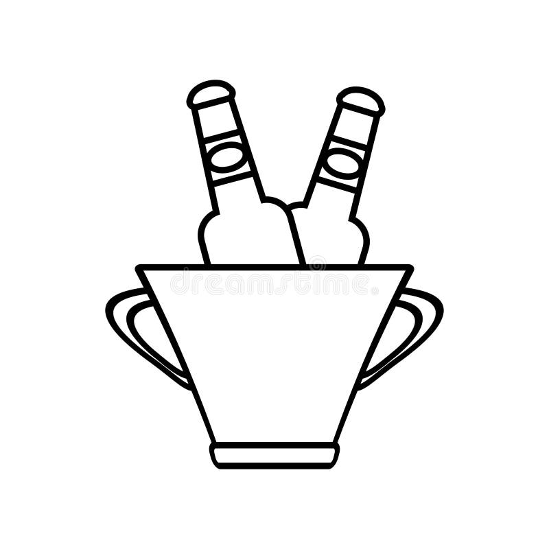 Bucket Beers Cool Ice Design Outline Stock Vector - Illustration of ...