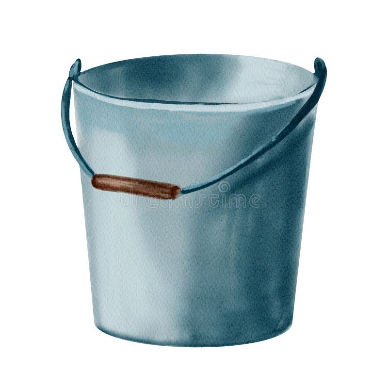 The Bucket is Blue. Watercolor Illustration Stock Image - Illustration ...