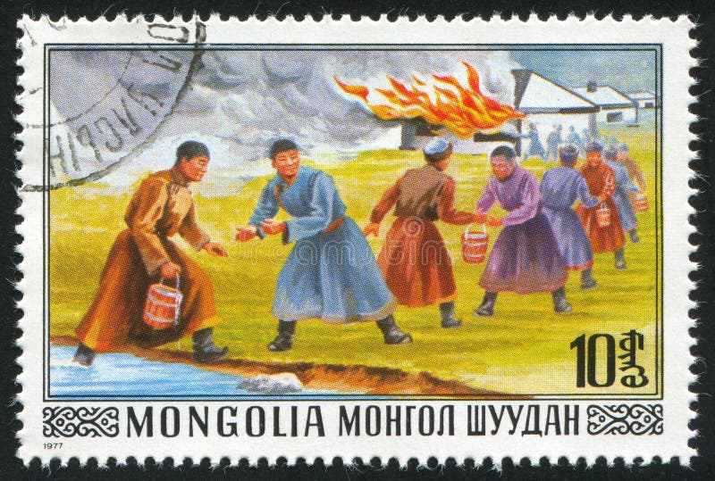 Bucket Brigade Fighting Fire Editorial Stock Photo - Image of fighting ...